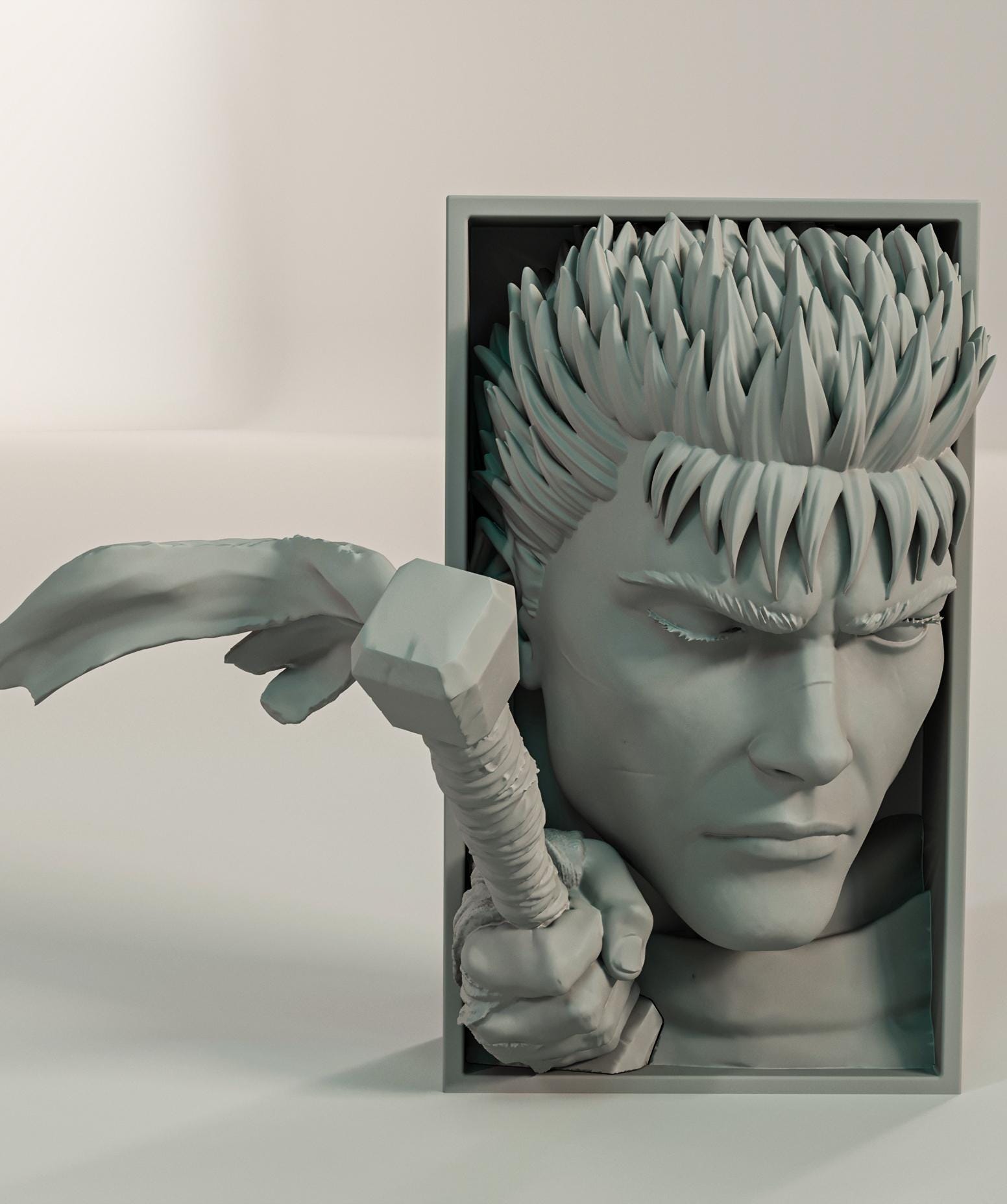 Guts Manga Book Nook – 3D Printed Bookend | Dark Fantasy Anime Decor ...