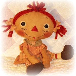 Primitive Doll Pattern, Raggedy Ann Andy Pattern, Girl or Boy Doll, Rag ...