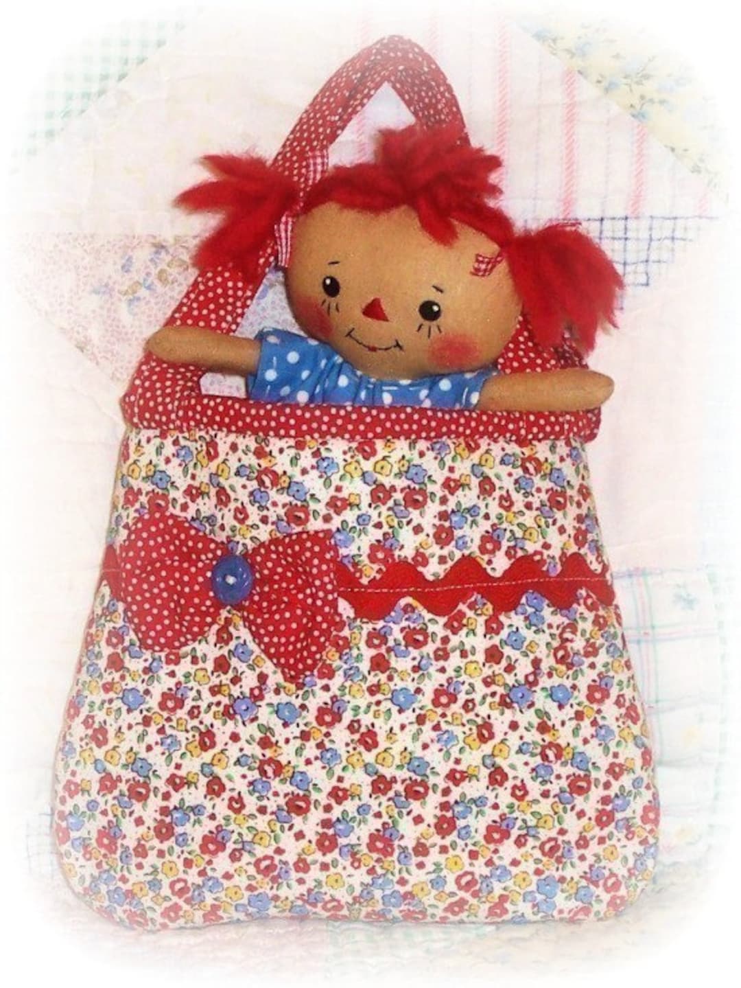 Small Tiny Rag Doll PATTERN, Small Purse Tote PATTERN, PDF Sewing ...