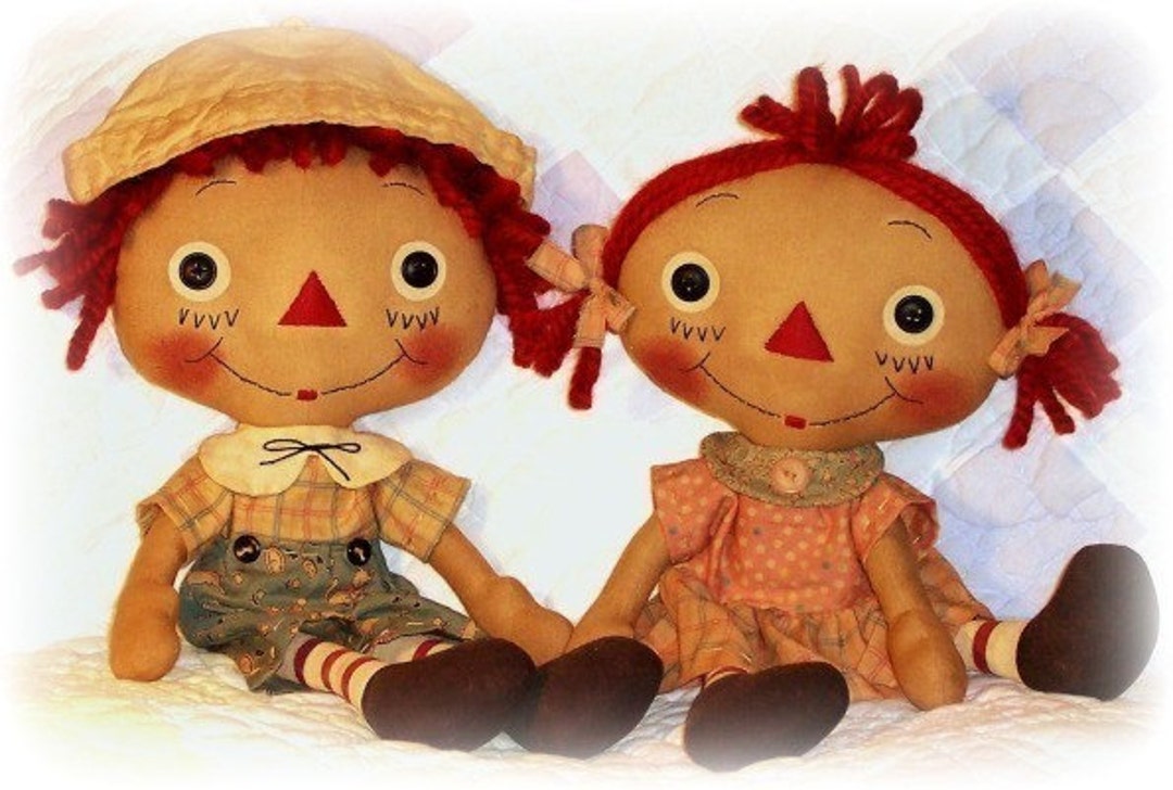 Primitive Doll Pattern, Raggedy Ann Andy Pattern, Girl or Boy Doll, Rag ...