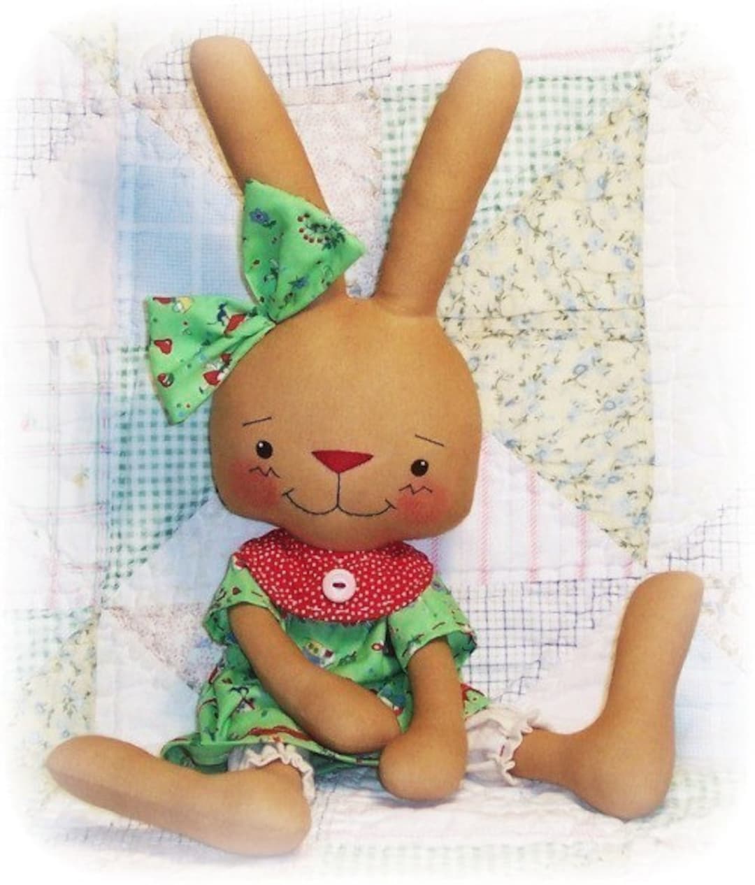 Soft Bunny Rabbit Pattern, Softie Pattern, Whimsy Doll, Cloth Doll, Rag ...