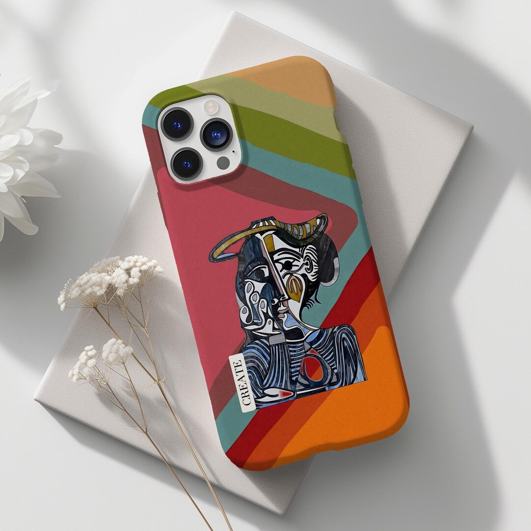 Thinker Man Cubism Aesthetic Phone Case, Preppy Aesthetic Uniqe ...
