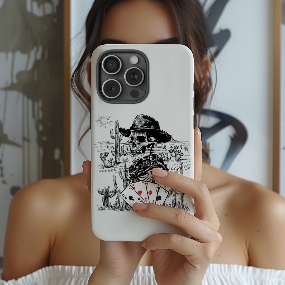 Western Skeleton Design Cowboy Phone Case,cowboy Aesthetic Rodeo Horse ...