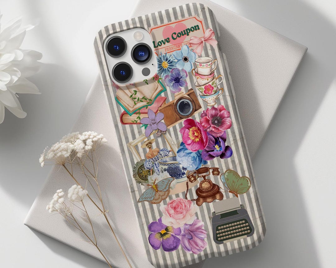Coquette Cottagecore Floral Collage Phone Case - Etsy