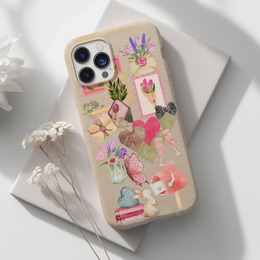 Coquette Vintage Aesthetic Cute Collage Phone Case, Scrapbook Themed ...