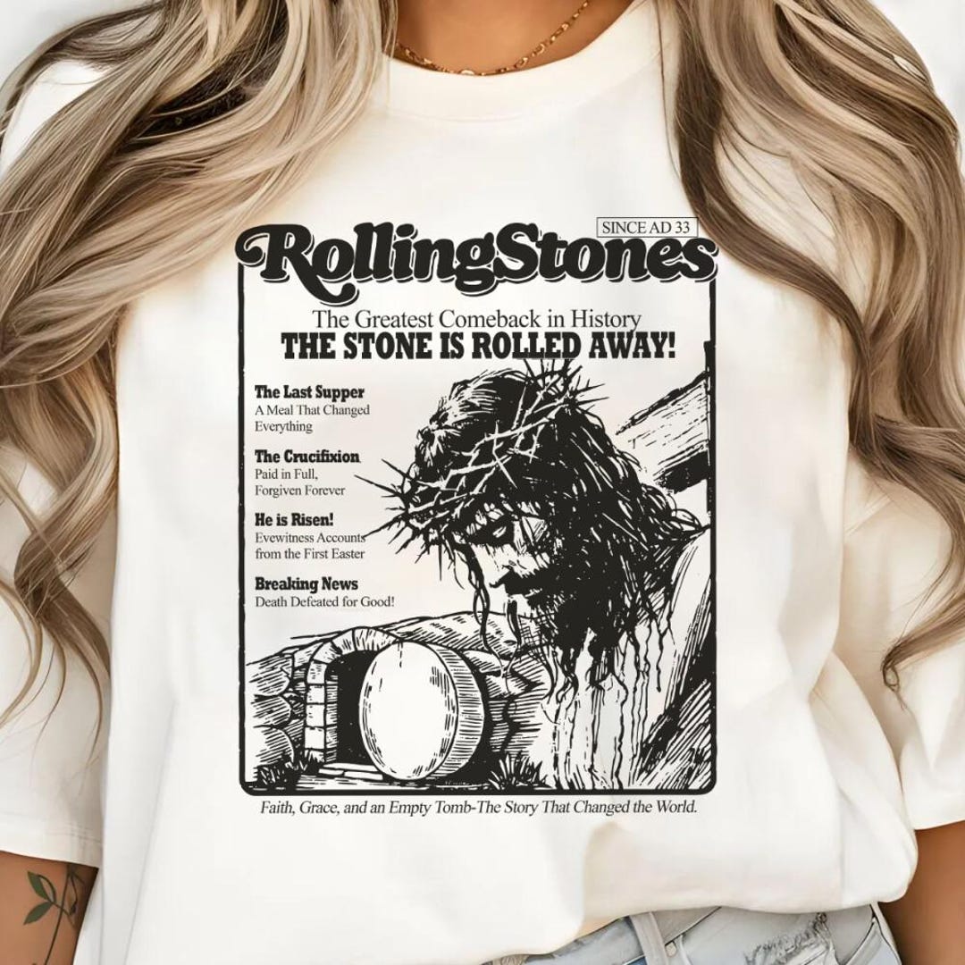 He is Risen, Jesus Saves Png, Digital Download, Rolling Stones PNG ...