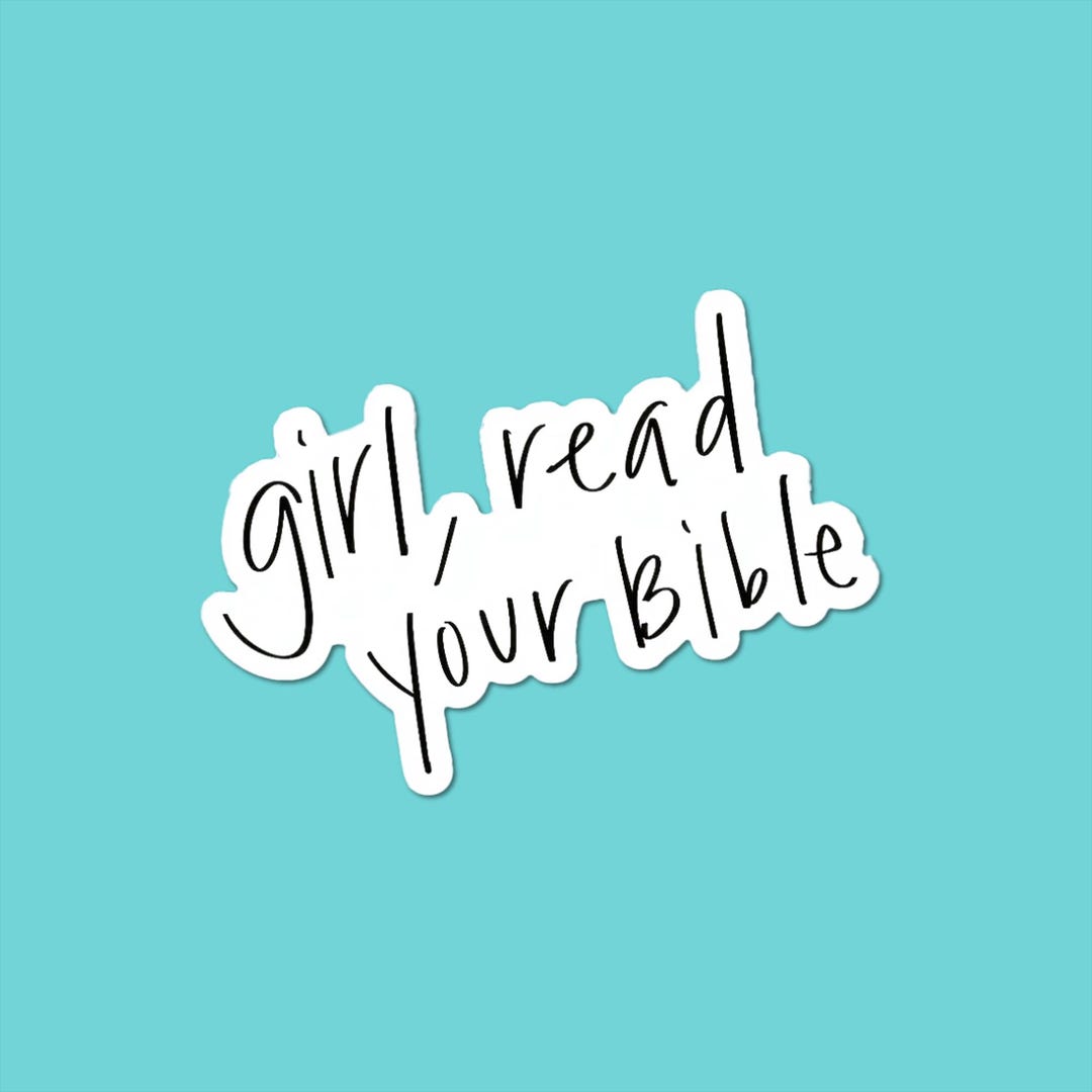 Girl Read Your Bible Sticker, Christian Sticker for Laptop, Notebook ...