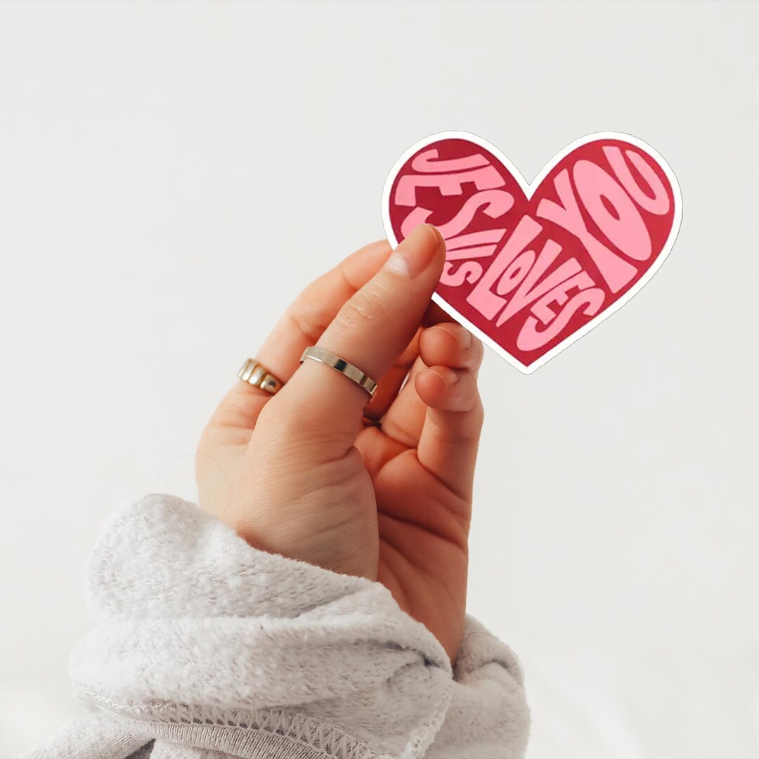 Jesus Loves You Heart Sticker, Christian & Catholic Sticker, Vinyl ...