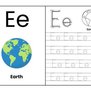 Printable Alphabet Flashcard and Tracing Letter | Digital Product ...