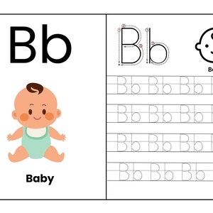 Printable Alphabet Flashcard and Tracing Letter | Digital Product ...