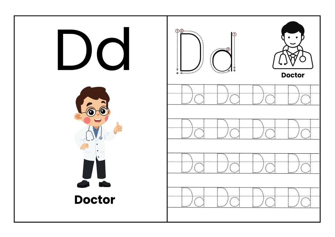 Printable Alphabet Flashcard and Tracing Letter | Digital Product ...