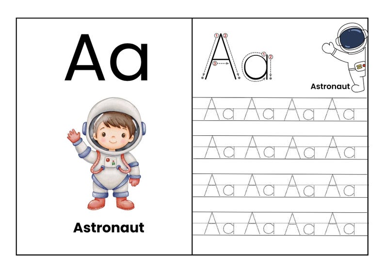 Printable Alphabet Flashcard and Tracing Letter | Digital Product ...