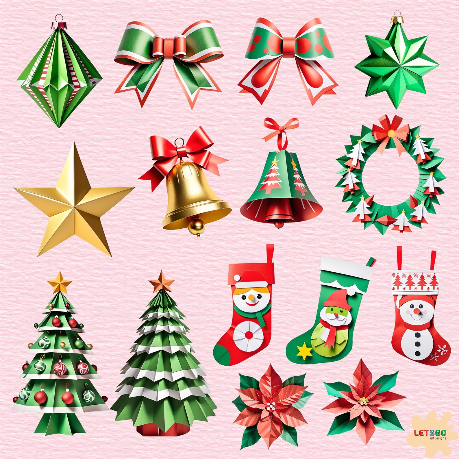 Paper Toy Christmas Clipart, Cute Christmas Clipart, Cute Santa Clipart ...