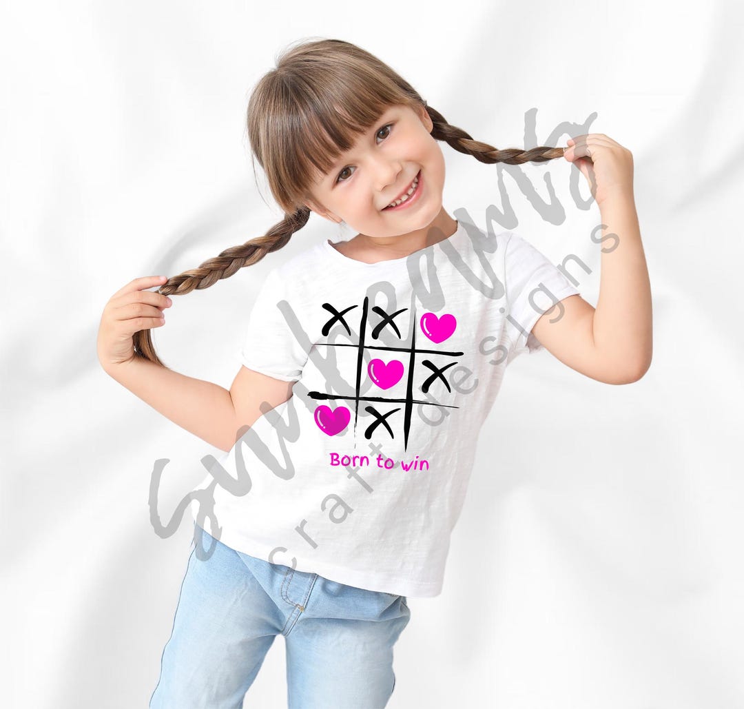 Cute Tic-tac-toe: Born to Win - Digital Design Bundle, Transparent ...