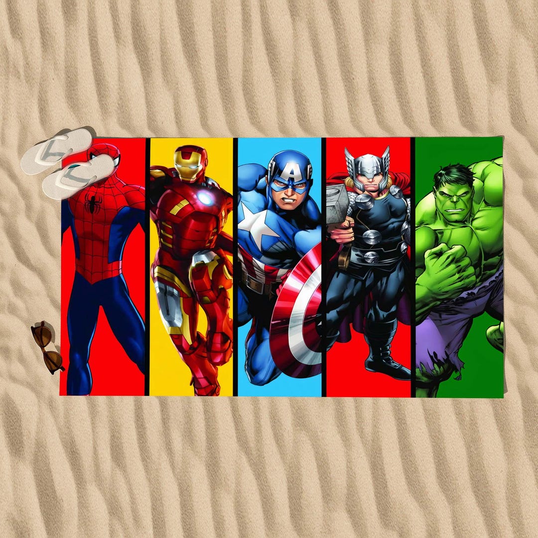 Hero Beach Towel, Superhero Towel, Comic Hero Towel, Boys Gift Idea ...