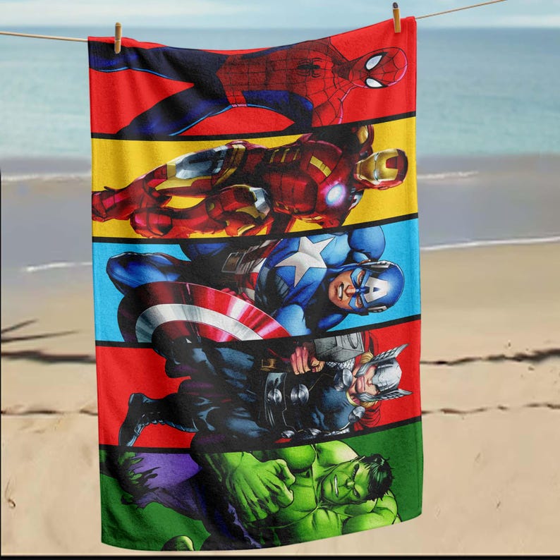 Hero Beach Towel, Superhero Towel, Comic Hero Towel, Boys Gift Idea ...