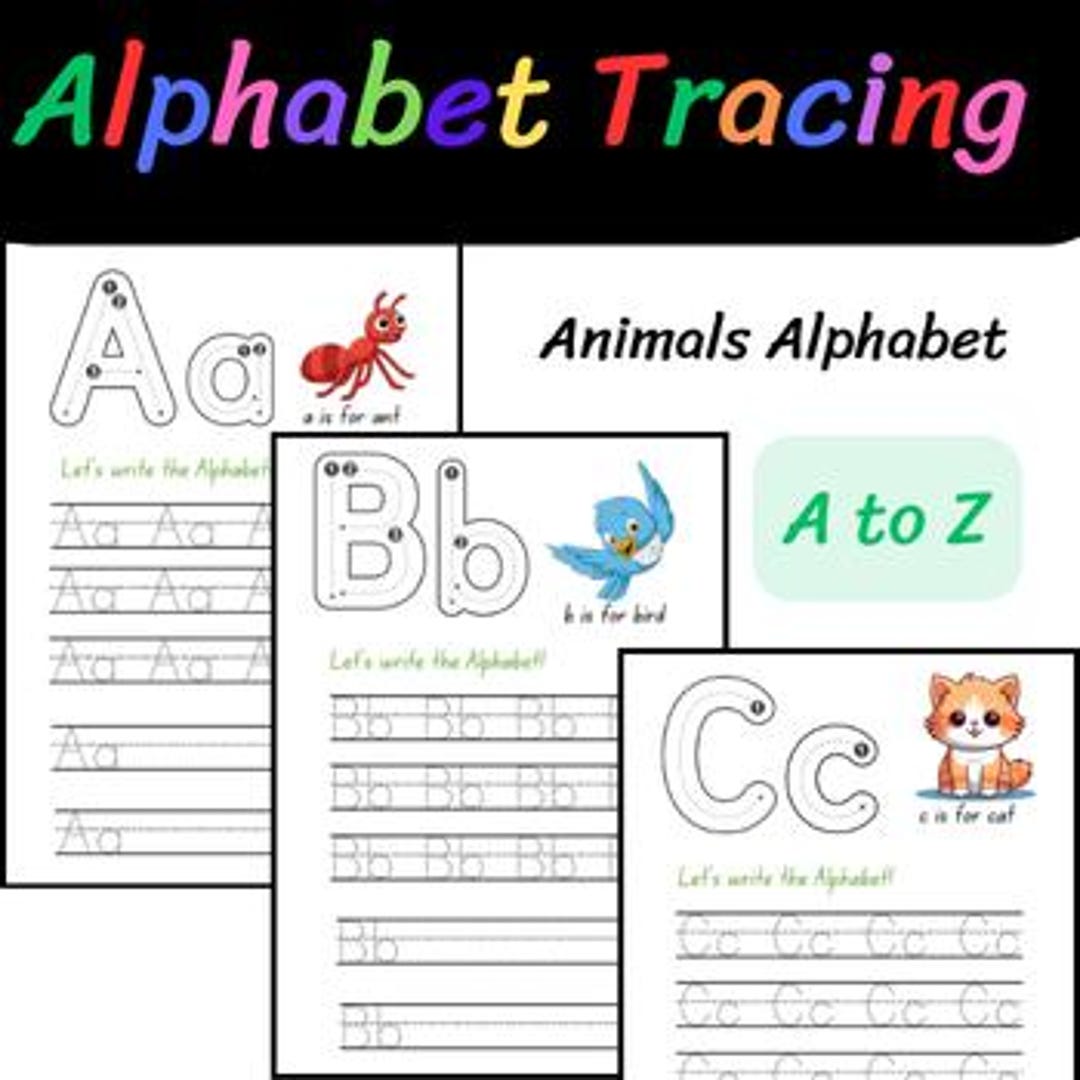 Alphabet Tracing Worksheets for Kids Trace and Learn: A-Z Alphabet ...