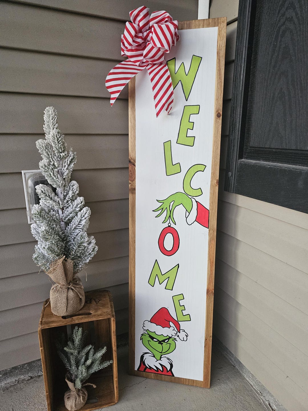 Christmas Grinch Porch Sign - Etsy