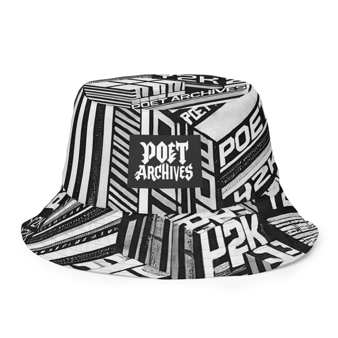 Reversible Y2K Brutalist Bucket Hat Bold Architecture Design Classic ...