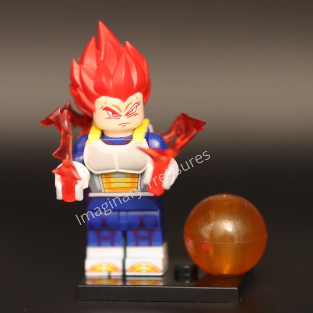 Vegeta SSJ God - Custom Art Brick Figure MOC - Dragon Ball Z - - Etsy