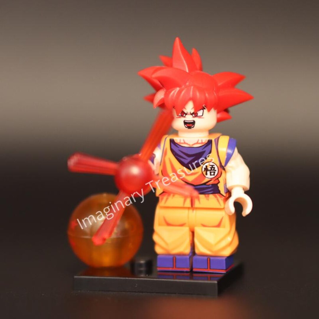 Son Goku SSJ God - Custom Art Brick Figure MOC - Dragon Ball Z - - Etsy