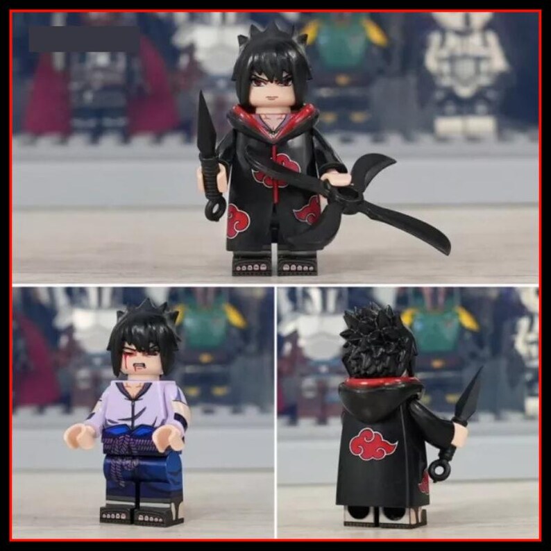 Sasuke Akatsuki Custom Art Building Block Minifigures Naruto Shippûden ...