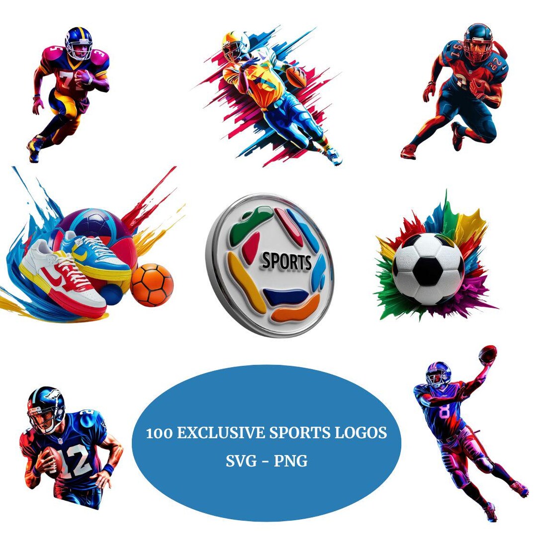 American Football Logo Pack, SVG, PNG, Sports Logos, Instant Download ...