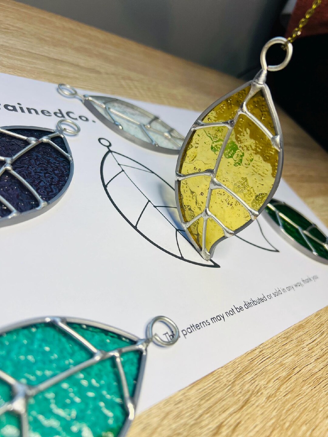 Stained Glass Leaf | Stained Glass Leaf Pattern | Digital Download ...