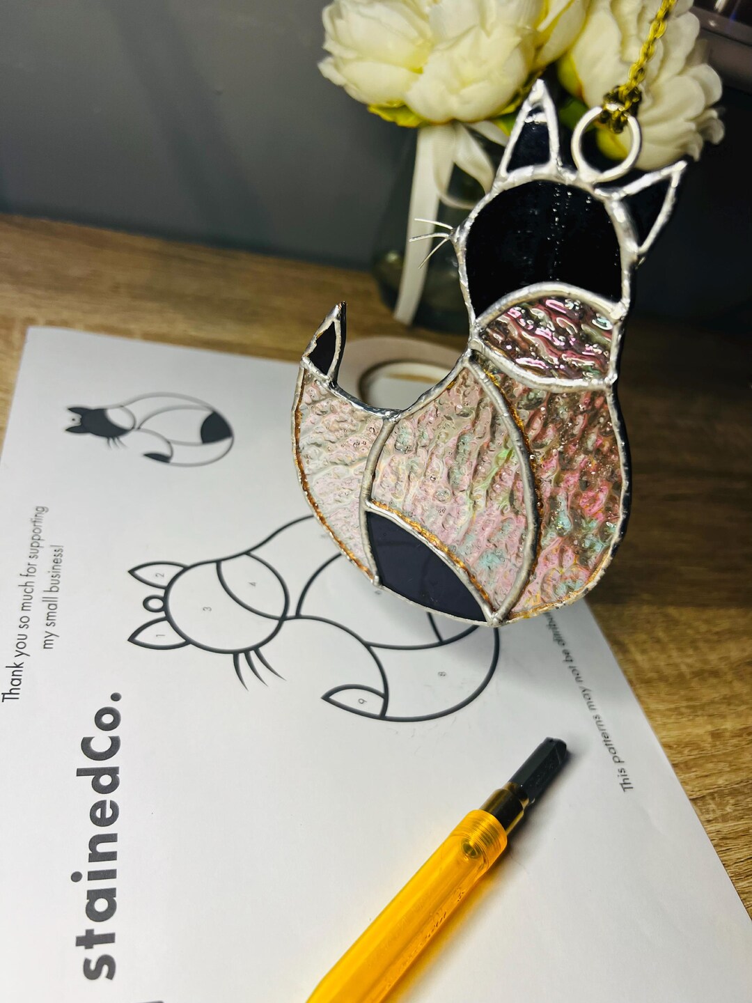 Stained Glass Cat | Stained Glass Cat Pattern | Digital Download | PDF ...