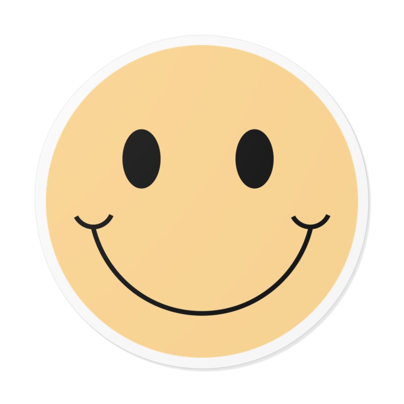 Round Smiley Face Sticker - Etsy