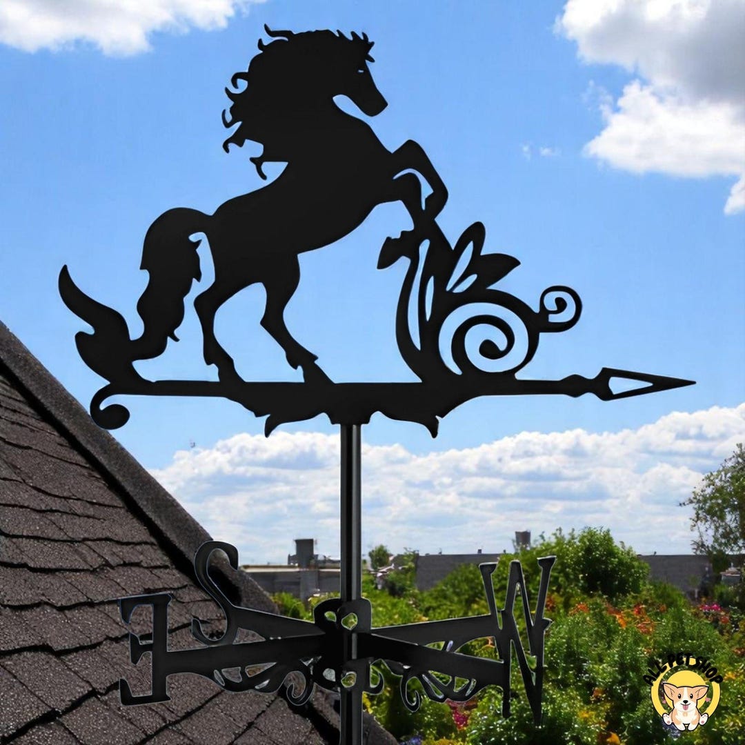Metal Horse Weather Vane, Wind Rose, Compass Rose, Wind Socks, Wind ...