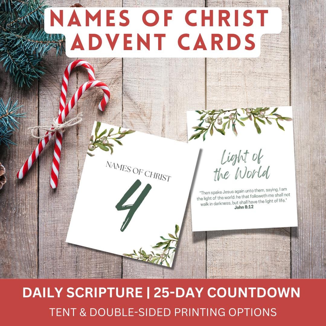 25 Names of Jesus Christ Advent Calendar Cards | Christ Teachings ...