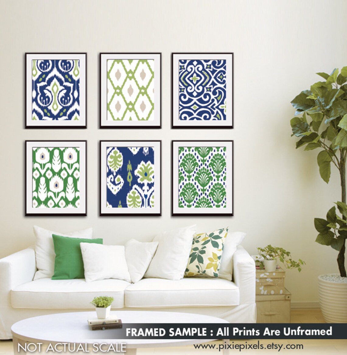 Ikat and Geometric Patterns series G6 Set of 6 Art Prints - Etsy