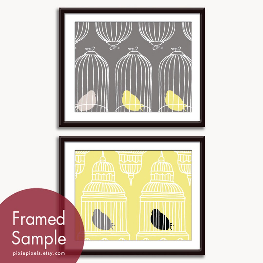 Paris Bird Cage (C and B) Art Print (featured in Gravel, Canary ...