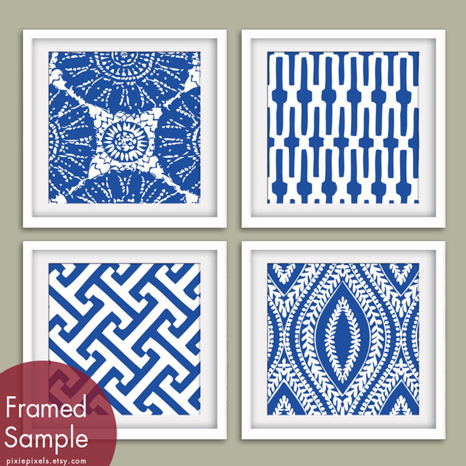 Marine Pattern Prints Collection series A Set of 4 Art - Etsy
