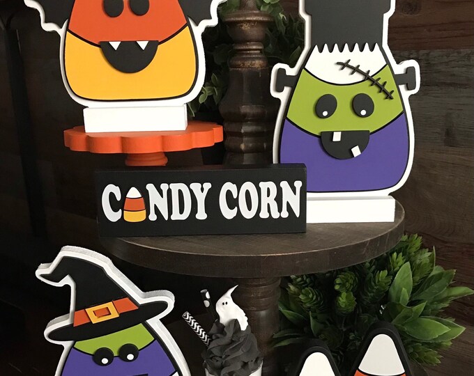 Candy Corn Tier Tray Candy Corn Banner Candy Corn Halloween Tier Tray ...
