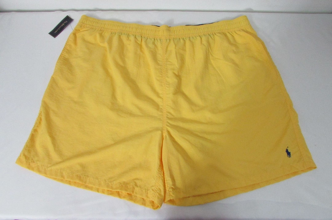 NOS Polo Ralph Lauren Mens Yellow Pony Logo Swim Trunks Board Shorts 3X ...
