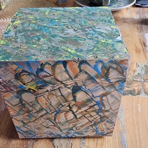 Hand Painted 100mm Aluminium Cube Art - Etsy
