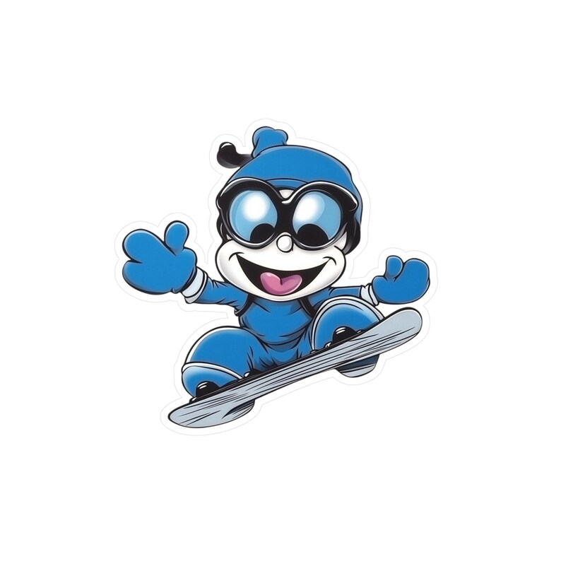Snowboard Kid Cartoon Kiss-cut Vinyl Decal Sticker, Snowboarding Decal, Winter Sports Sticker ...