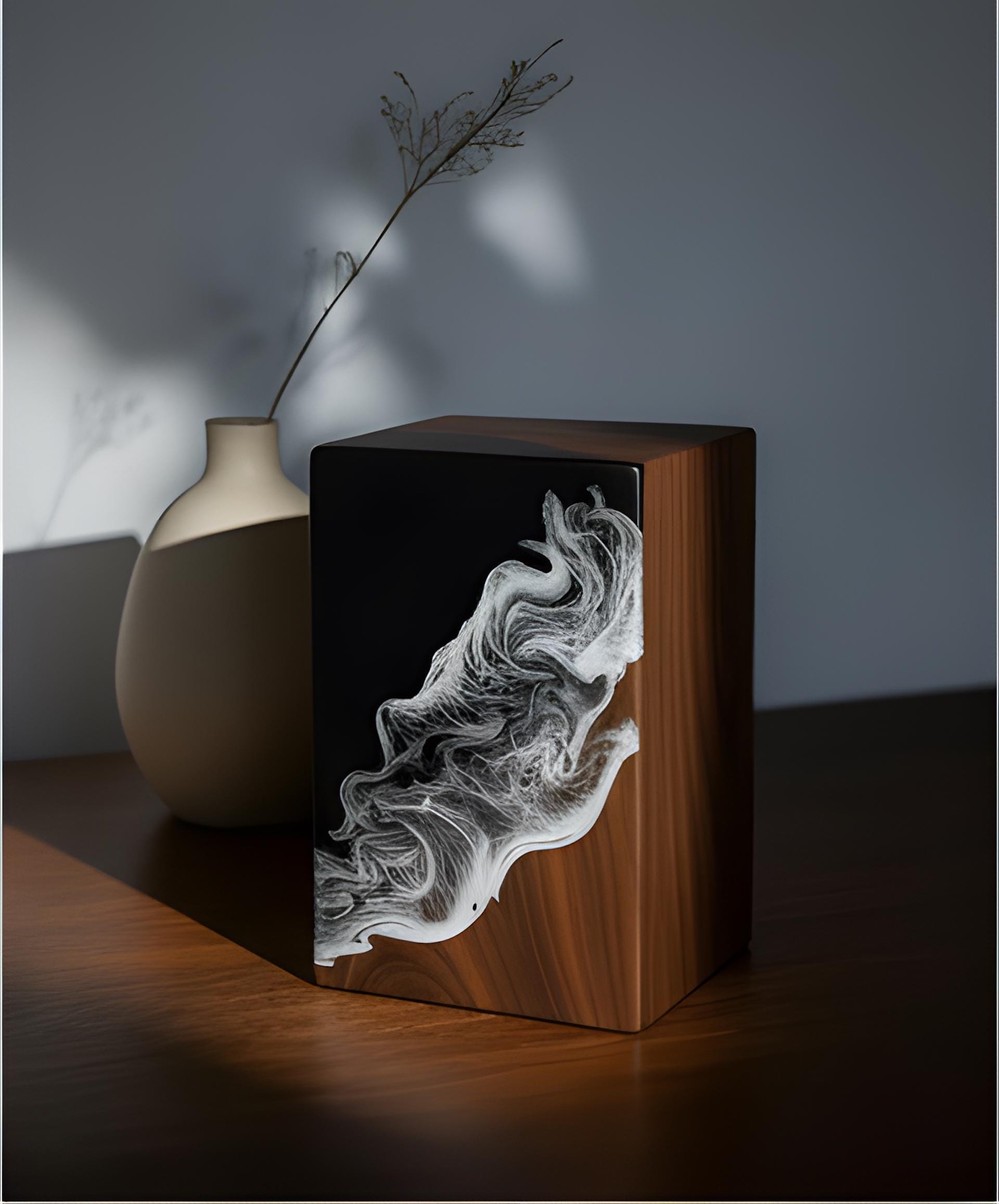 Resin Wooden Keepsake Urn Box - Etsy