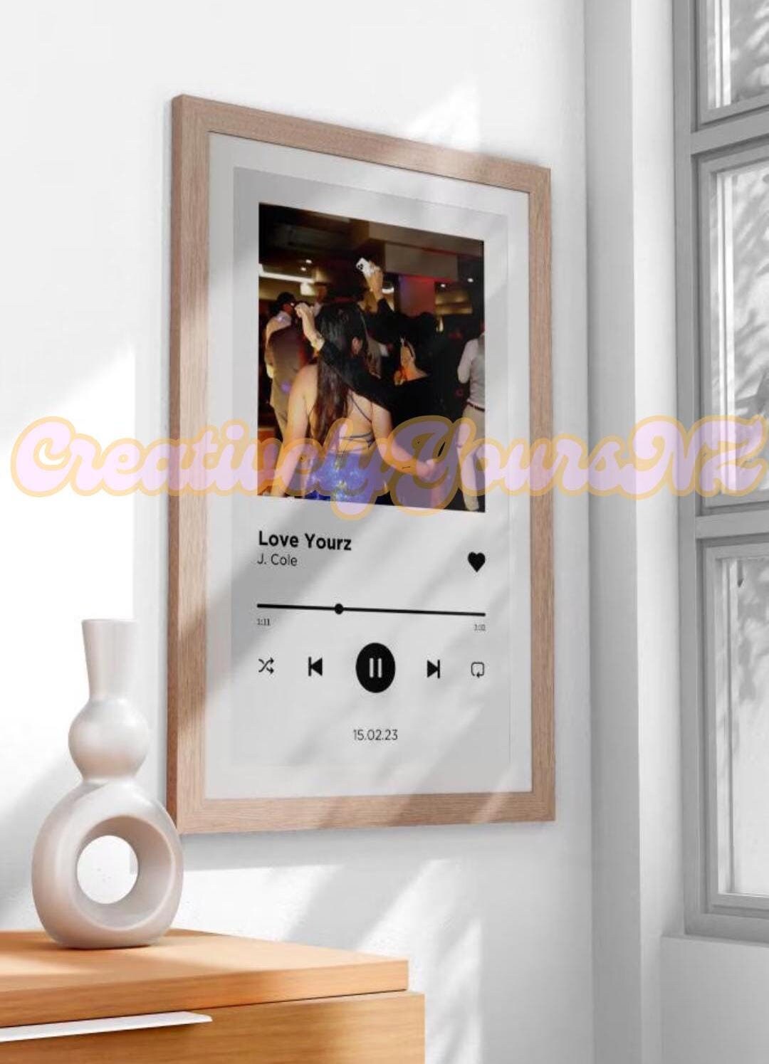 Custom Song Player Print Digital Song Wall Art Music Poster With Photo ...