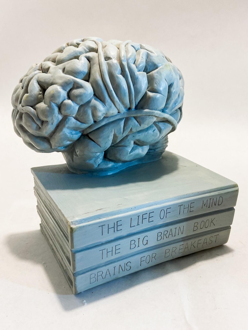 VINTAGE Big Beautiful Brain Bookends - Etsy