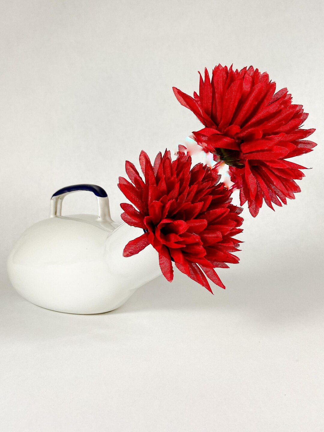 ANTIQUE Red Cross Museum Urinal - White Enamel With Blue Trim Medical ...