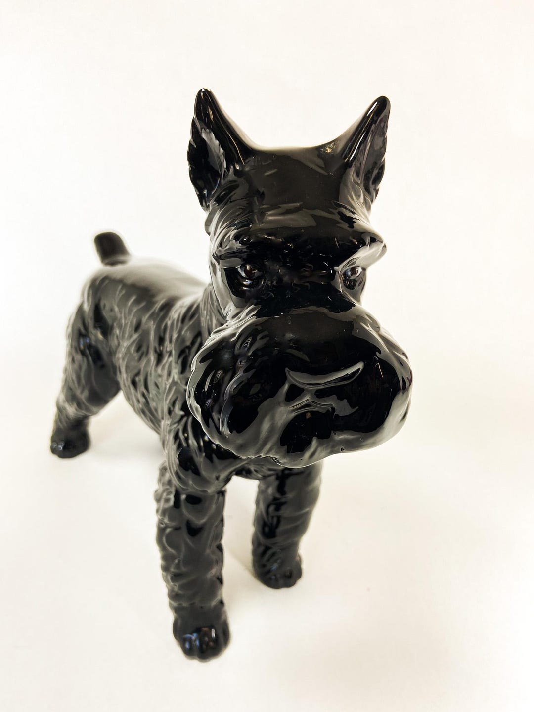 Black Schnauzer Ceramic Porcelain Figurine - Rare Find Vintage ...