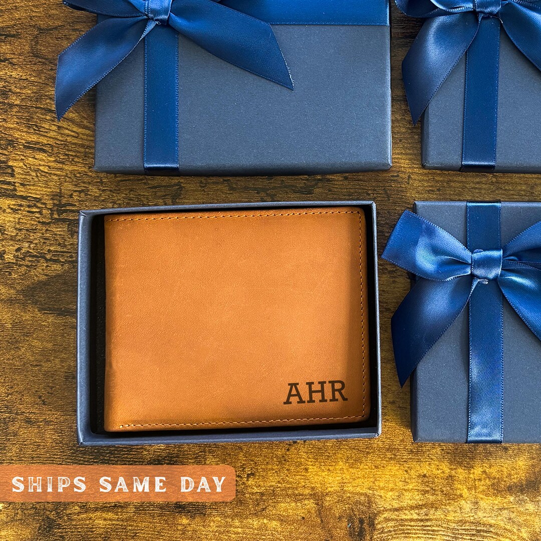Personalized Leather Trifold Wallet: Handcrafted Full-grain, Gift Box ...