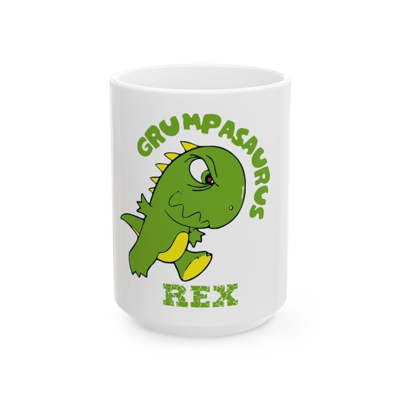 Funny T-rex Angry Grumpasaurus Rex Ceramic Mug, // Sporkscrew ...