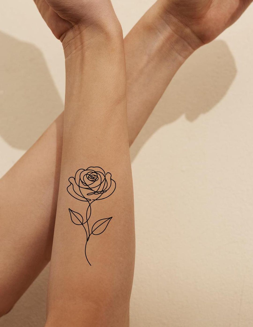 Small Rose Tattoo, Custom Tattoo, Single Line Art, Outline Tattoos ...