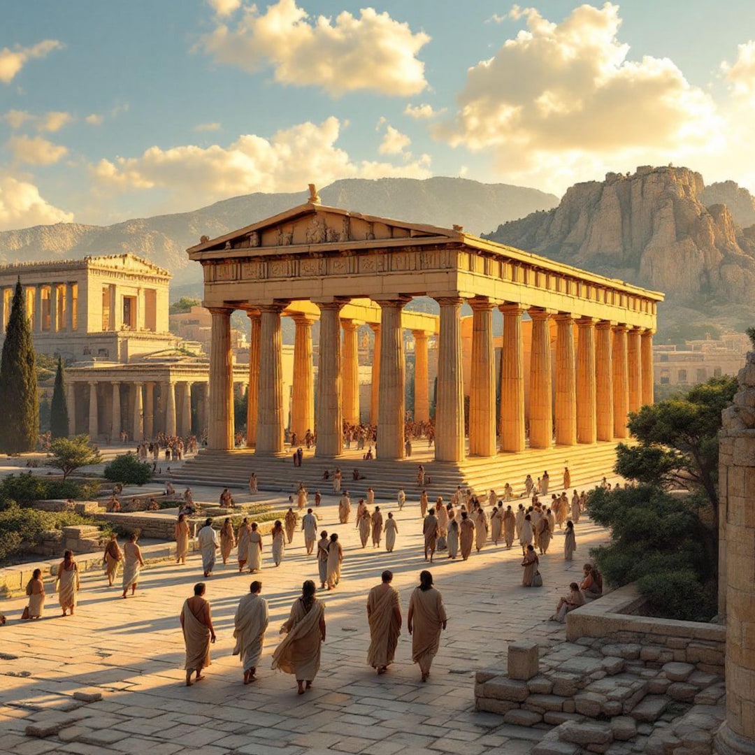 Ancient Greece Digital Print & AI Video Realistic Ancient Greece Temple ...