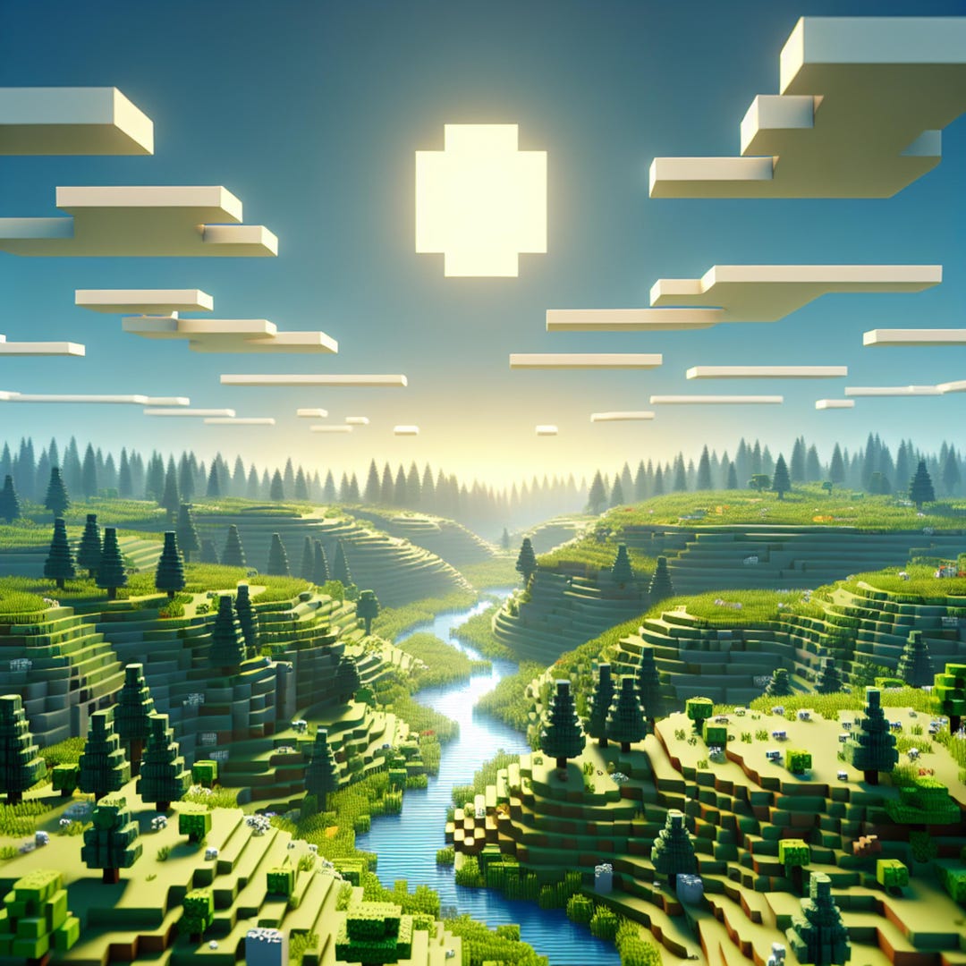 Minecraft Painting Digital Print Wall Art - Etsy