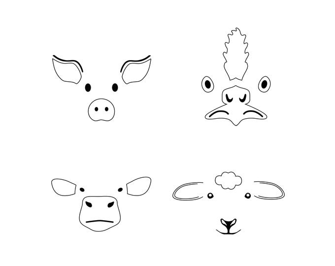 INSTANT Download. Stick Figure Farm Animals Svg Cut Files and Clip Art ...